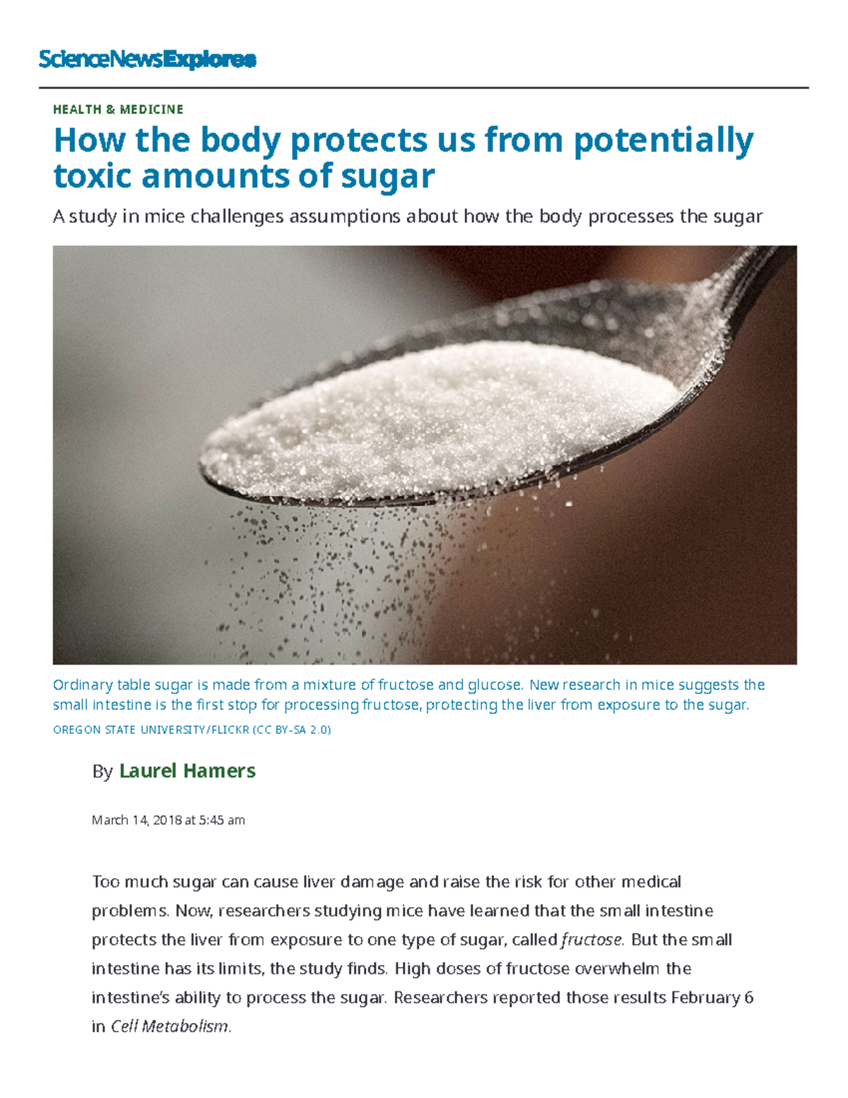 How the body protects us from potentially toxic amounts of sugar ...