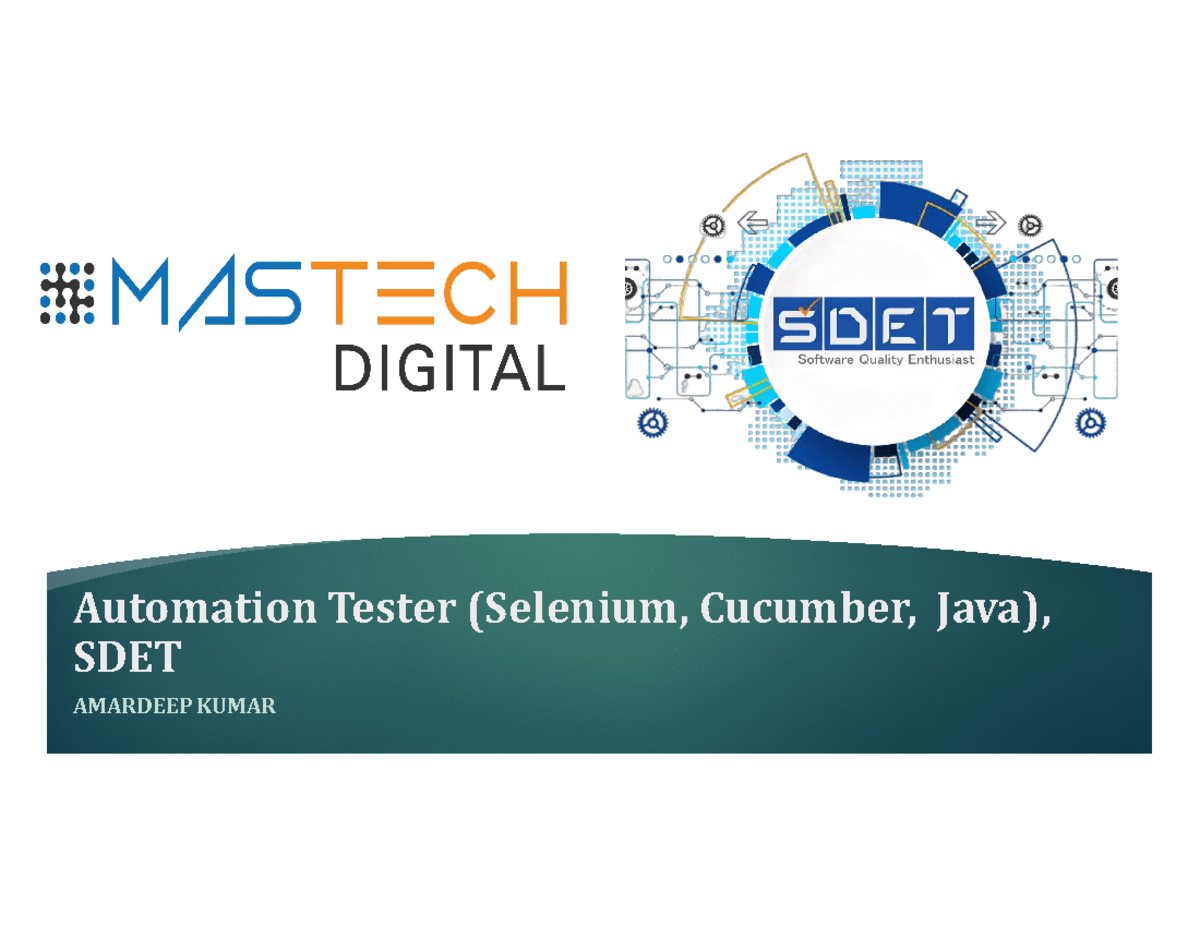 SDET - Its a presentation on SDET - Automation Tester (Selenium ...
