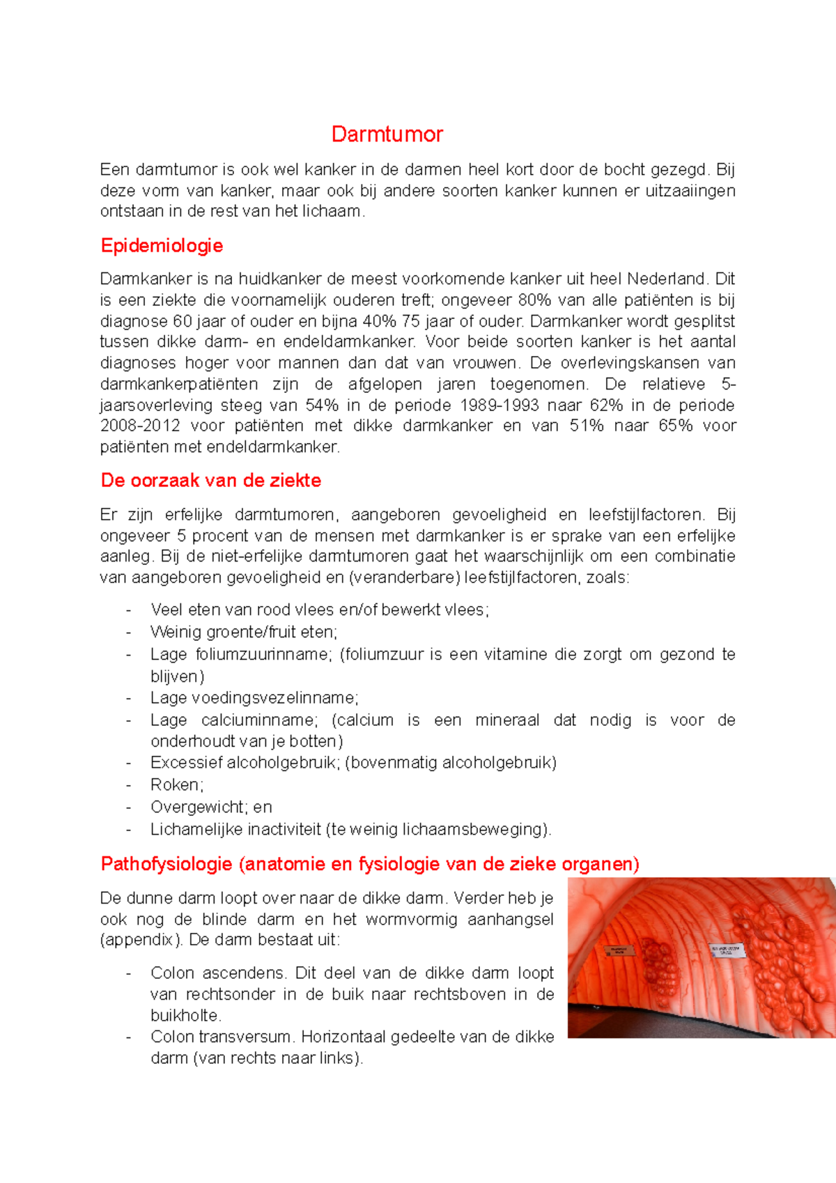 Darmkanker: Epidemiologie, Oorzaken, Symptomen & Diagnostiek - Studeersnel