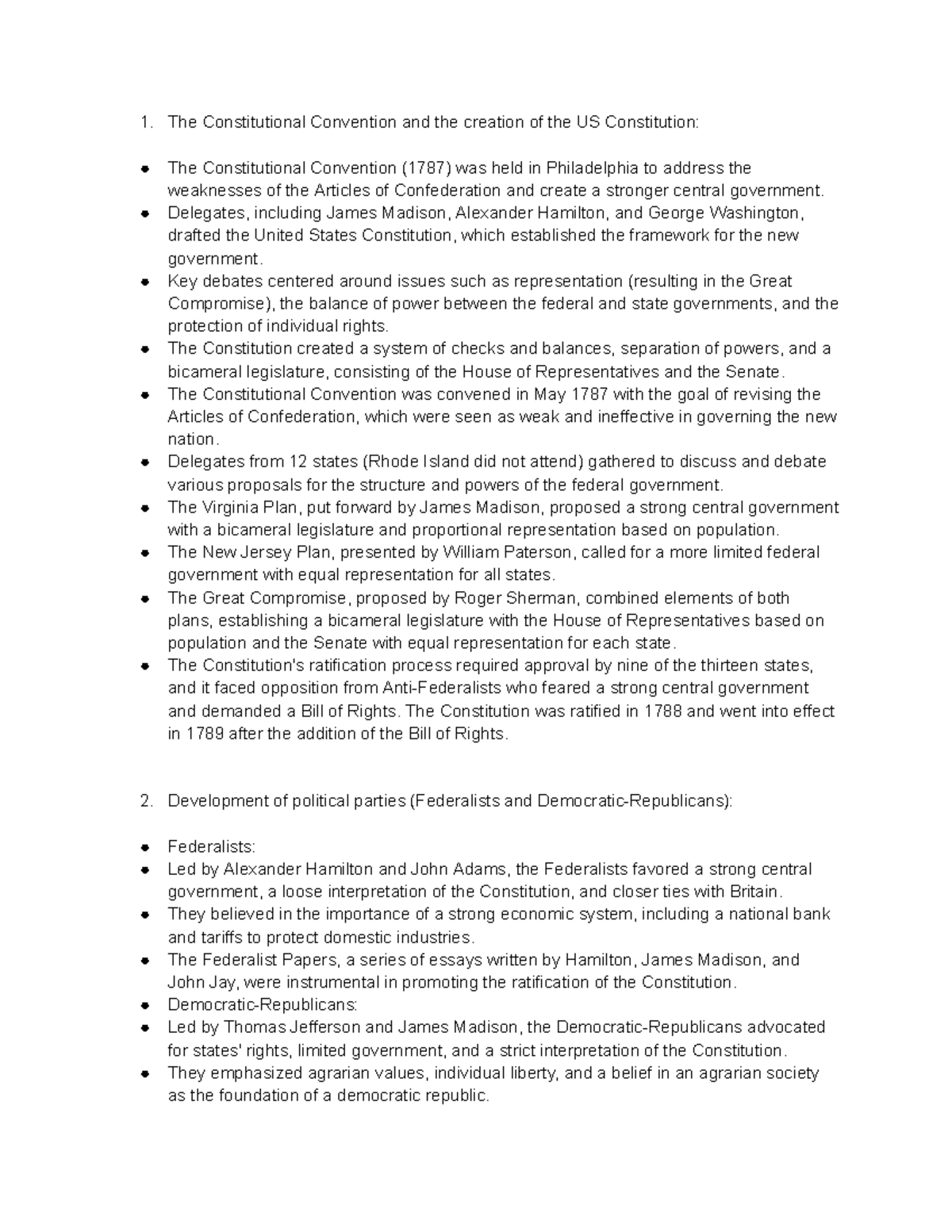 APUSH Unit 3: The Constitutional Convention & Early Political Parties ...