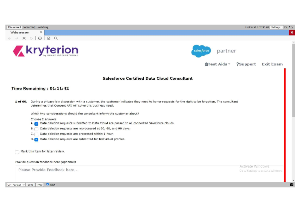 705470582 Final Exam Salesforce Data Cloud Consultant WI24 71 1 - Studocu
