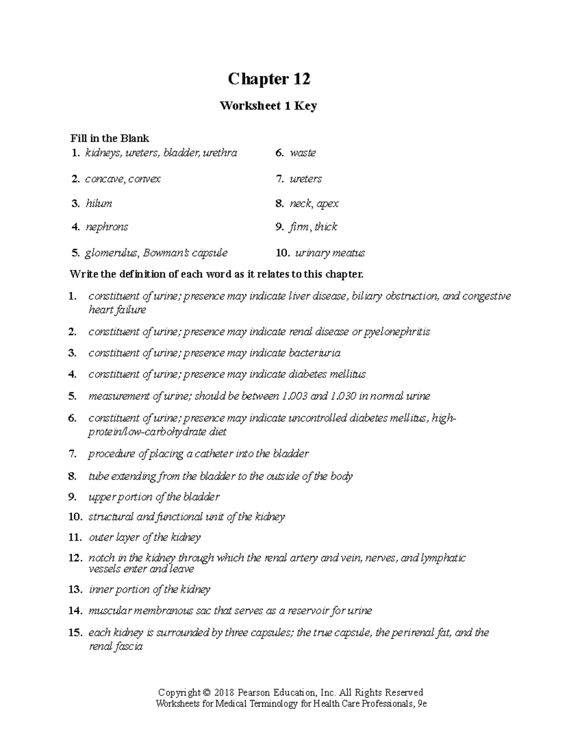 Chapter 12 Worksheet Solutions and Key Answers - Studocu