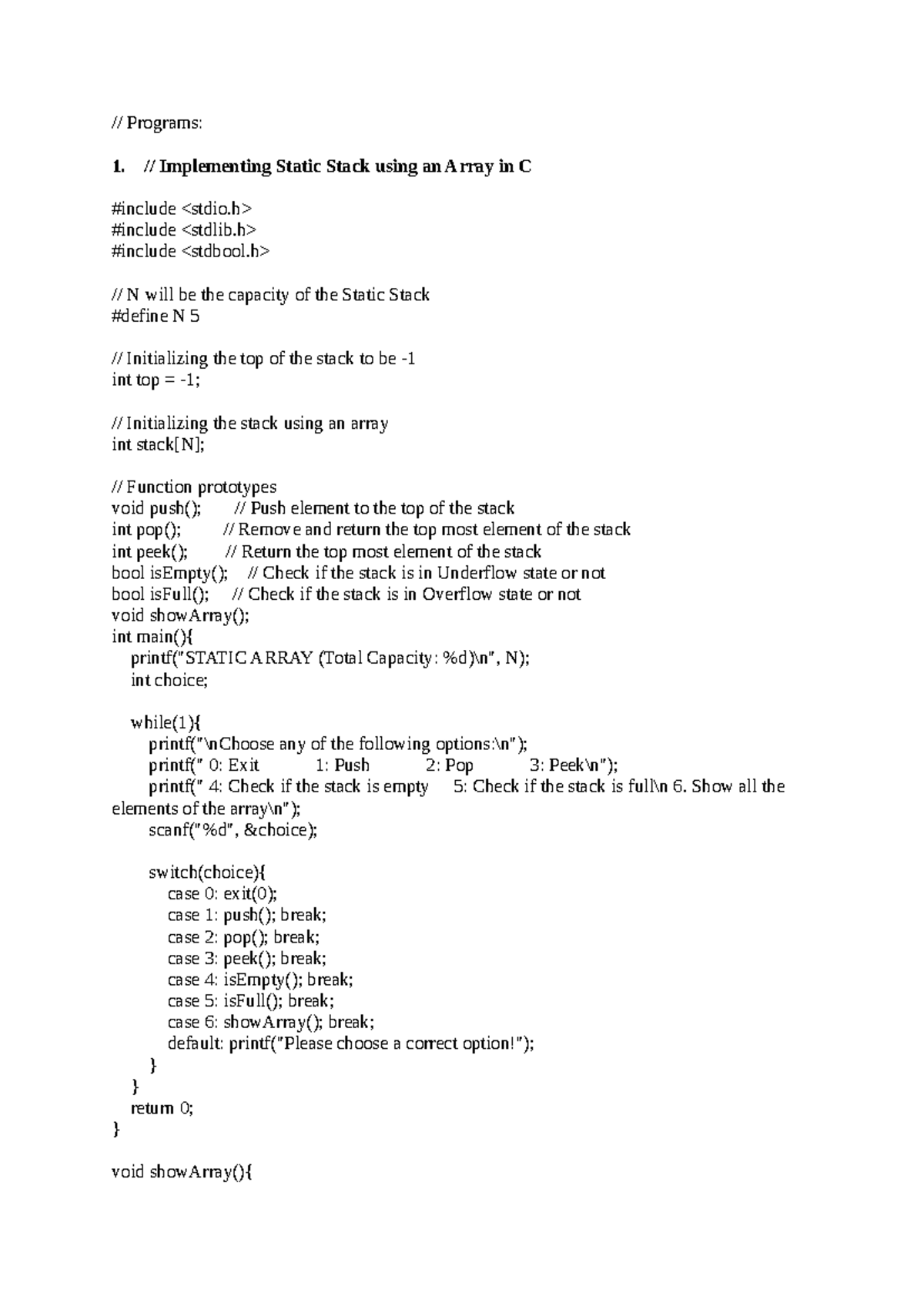 DSA-Programs - Comprehensive DSA Lab Report for Stack & Queue Implementation - Studocu