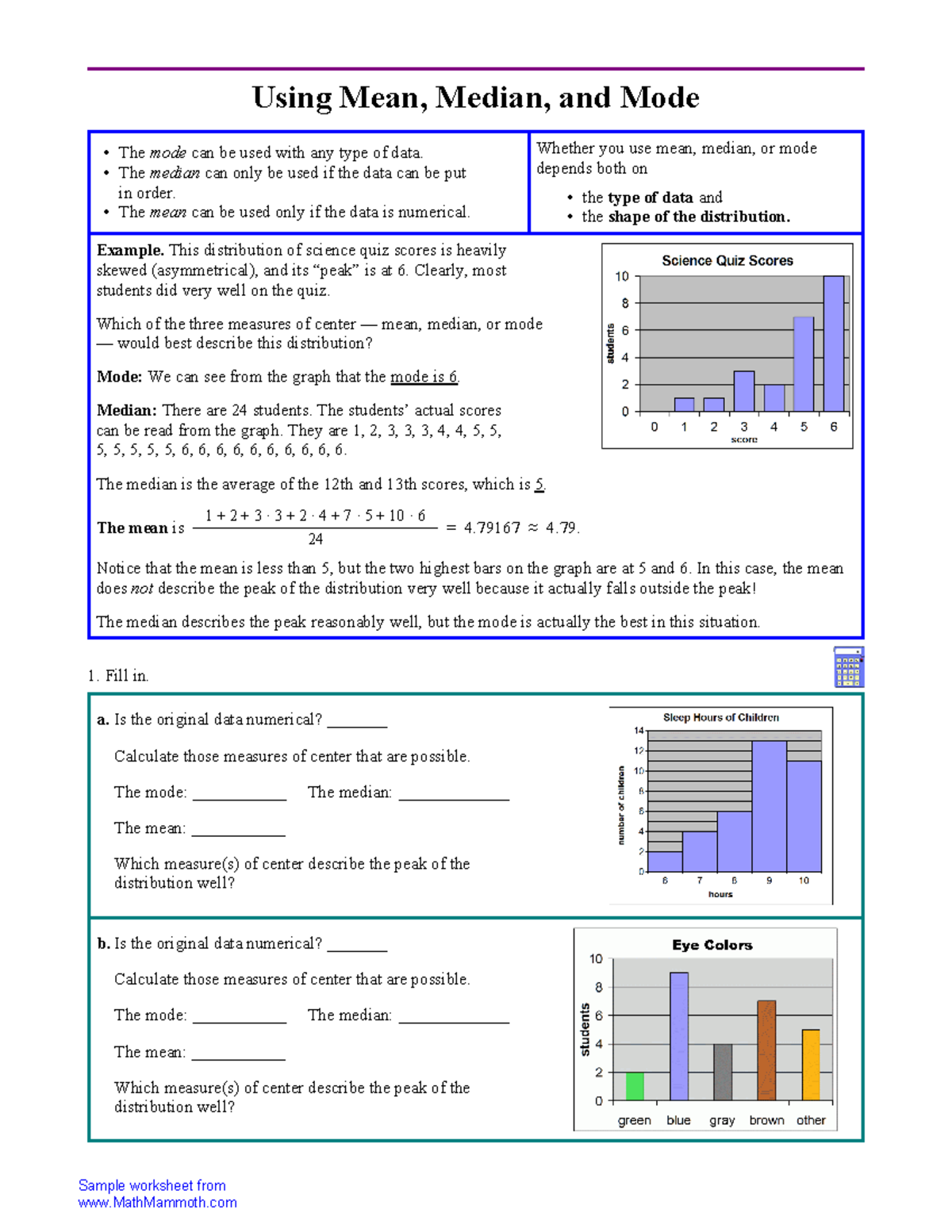 Statistics Probability Using Mean Median Mode - Using Mean, Median, and ...