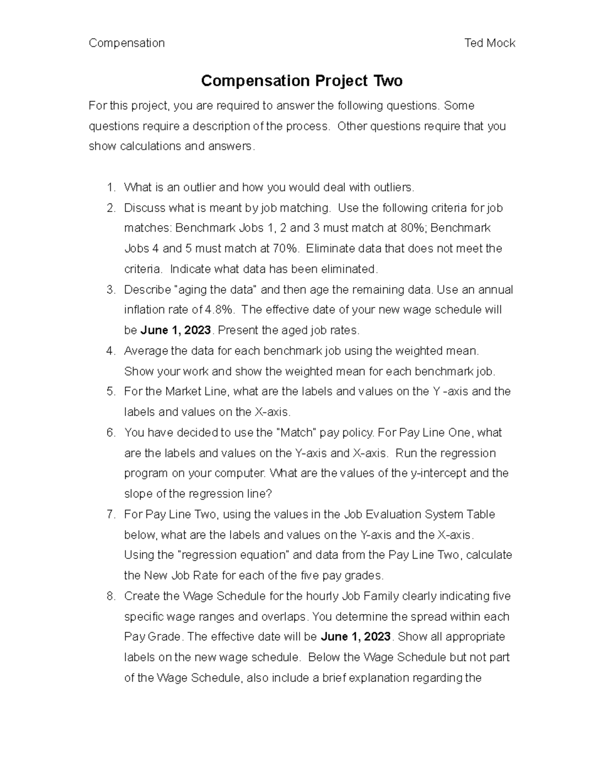 Compensation Project Two Fall 2022 - Compensation Ted Mock Compensation ...