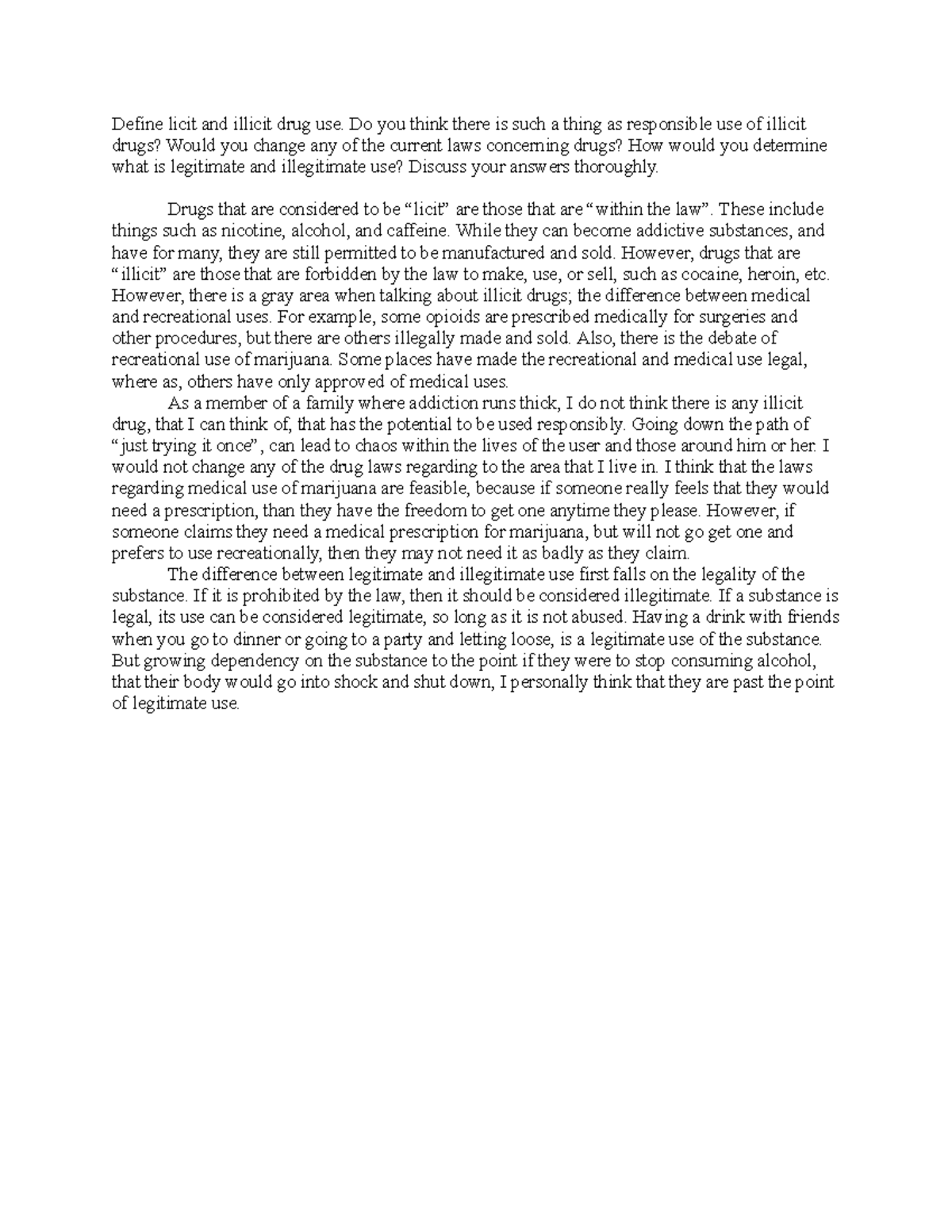 Think About It: Understanding Licit vs. Illicit Drug Use - Chap 13 ...