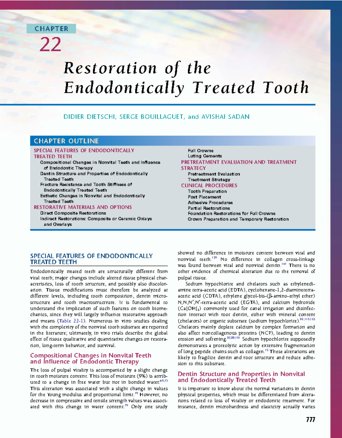 Restoration Techniques for Endodontically Treated Teeth (Chapter 22 ...