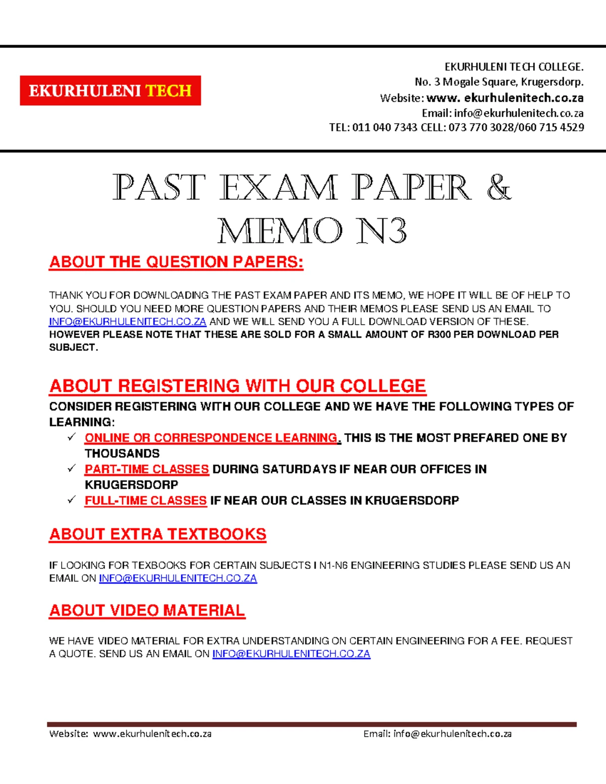 Mathematics N4 Past Exam Papers (2021/2022) - Comprehensive Guide - Studocu