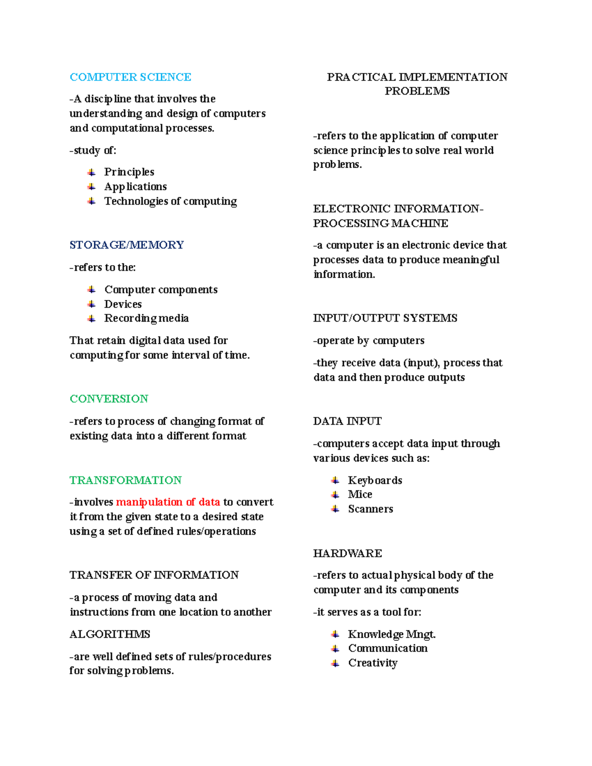 CS 101: Principles and Applications of Computer Science - Studocu