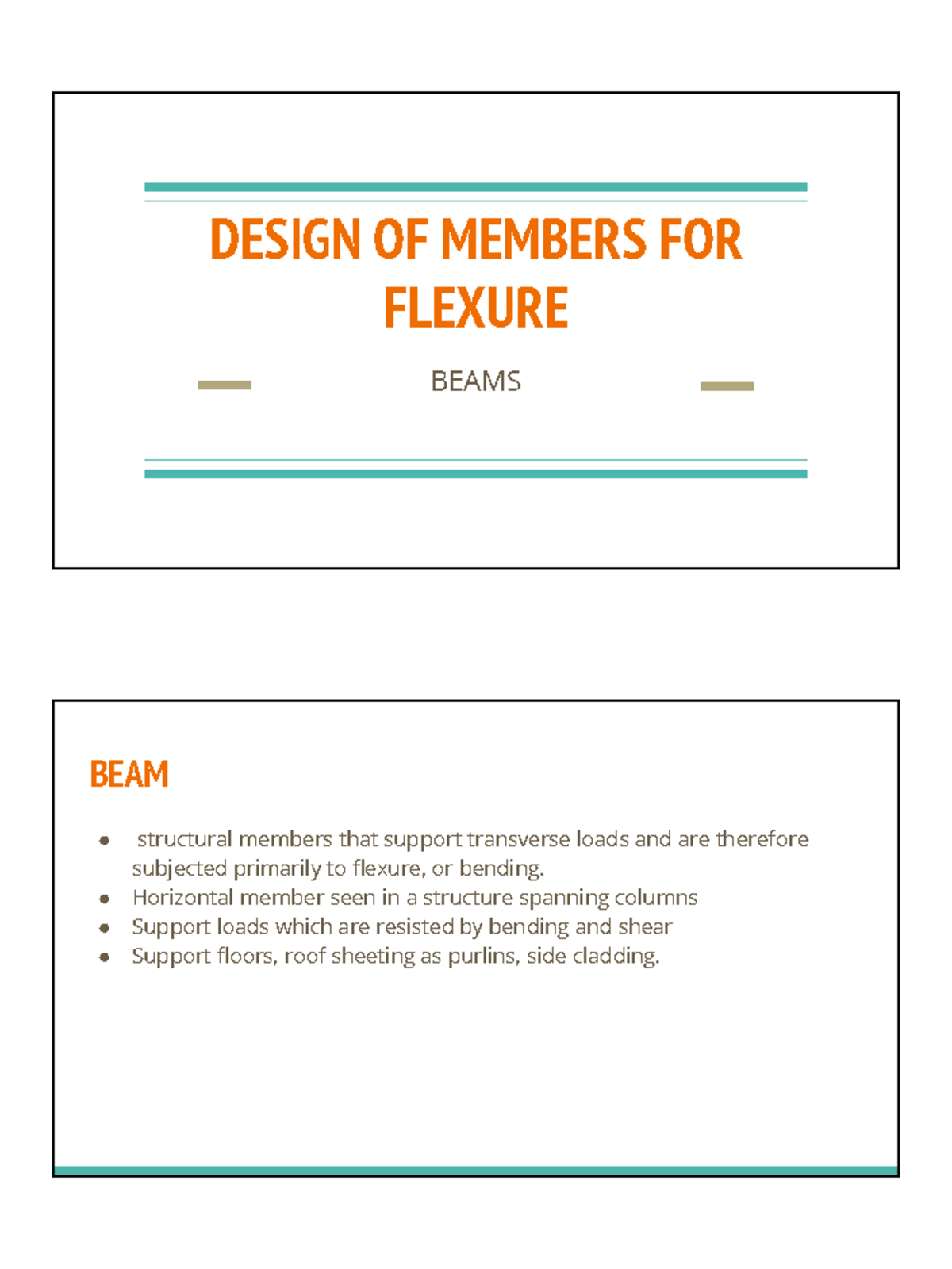 Design of Flexural Members: Beams and Their Classifications - Studocu