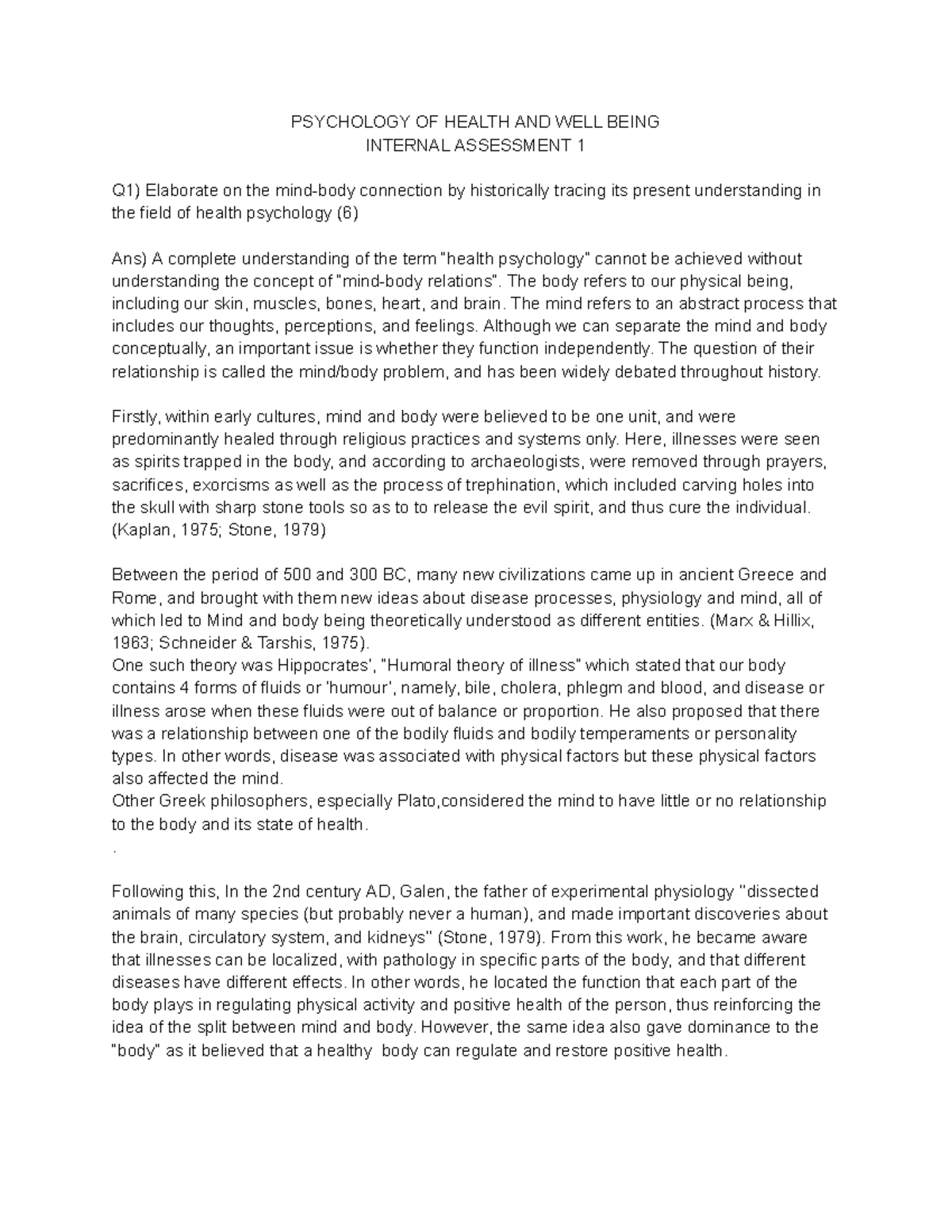 BA (H) Applied Psychology: Mind-Body Connection & Health Psychology ...