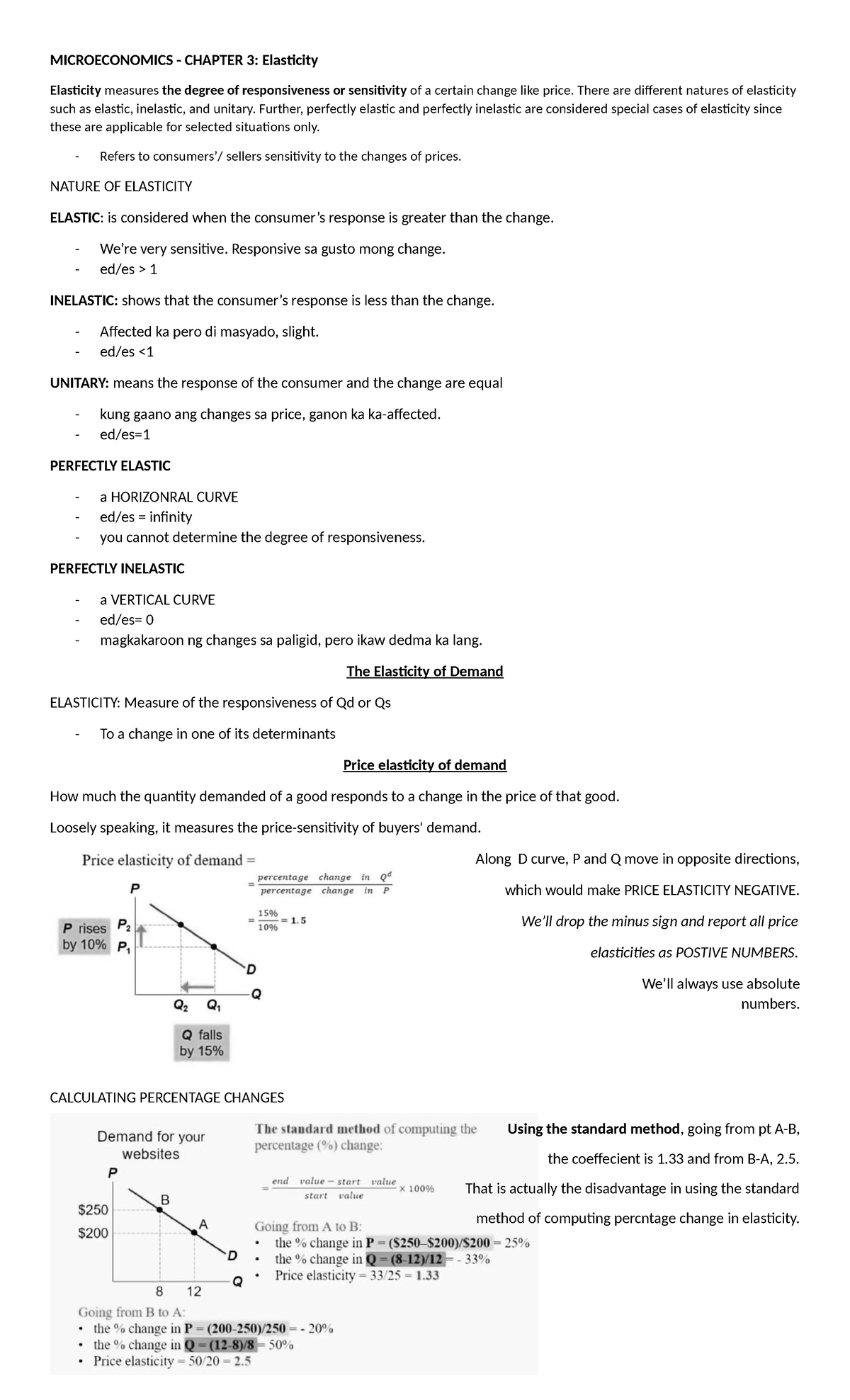 MICROECON 101: Chapter 3 - Understanding Elasticity Concepts - Studocu