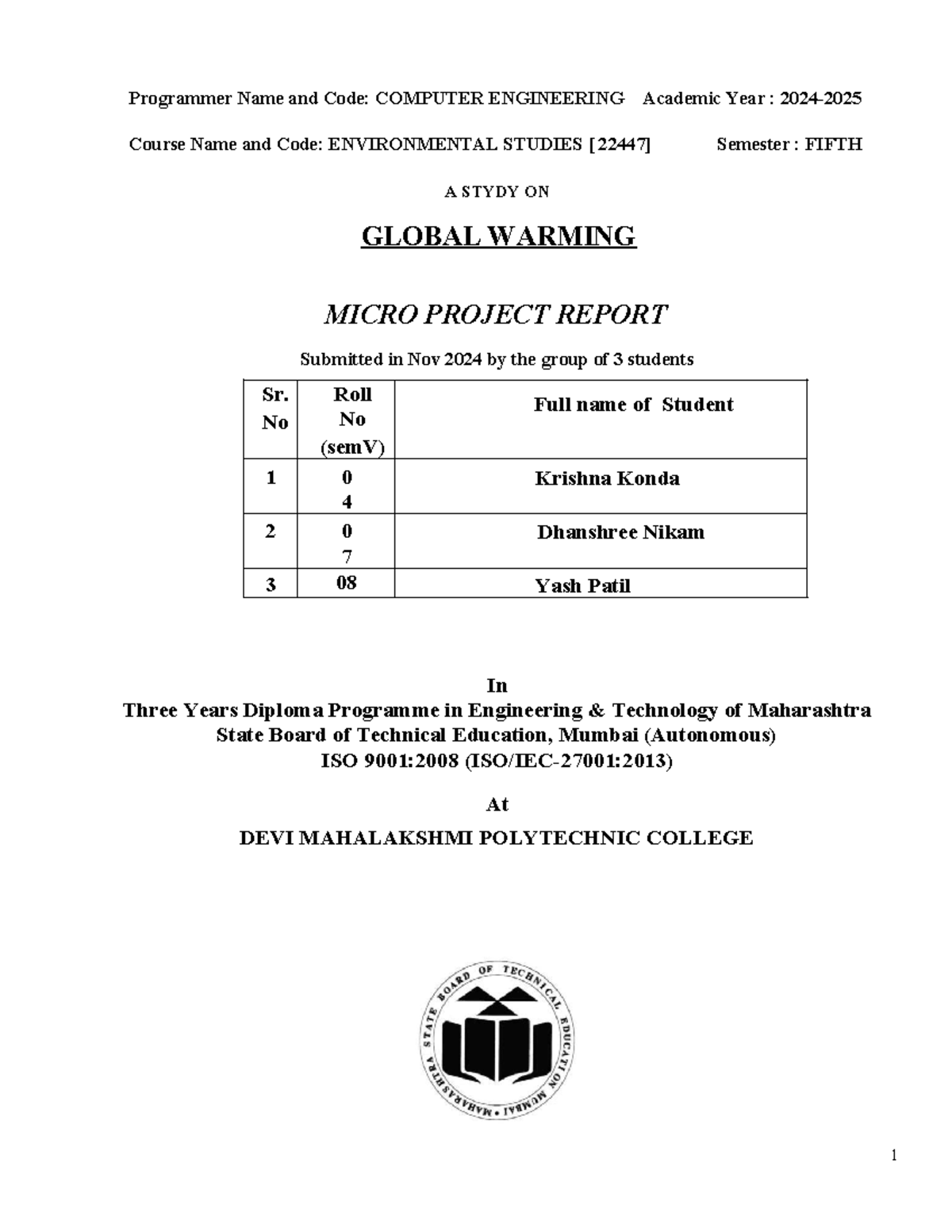 Est project - est word file - Programmer Name and Code: COMPUTER ENGINEERING Academic Year ...