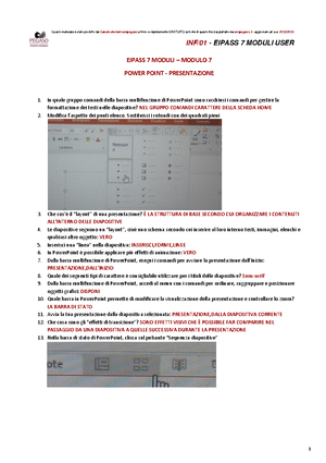 Eipass 7 Moduli USER - Modulo 1 (I Fondamenti DELL'ICT) - INF/01 - EIPASS 7 MODULI USER EIPASS 7 ...