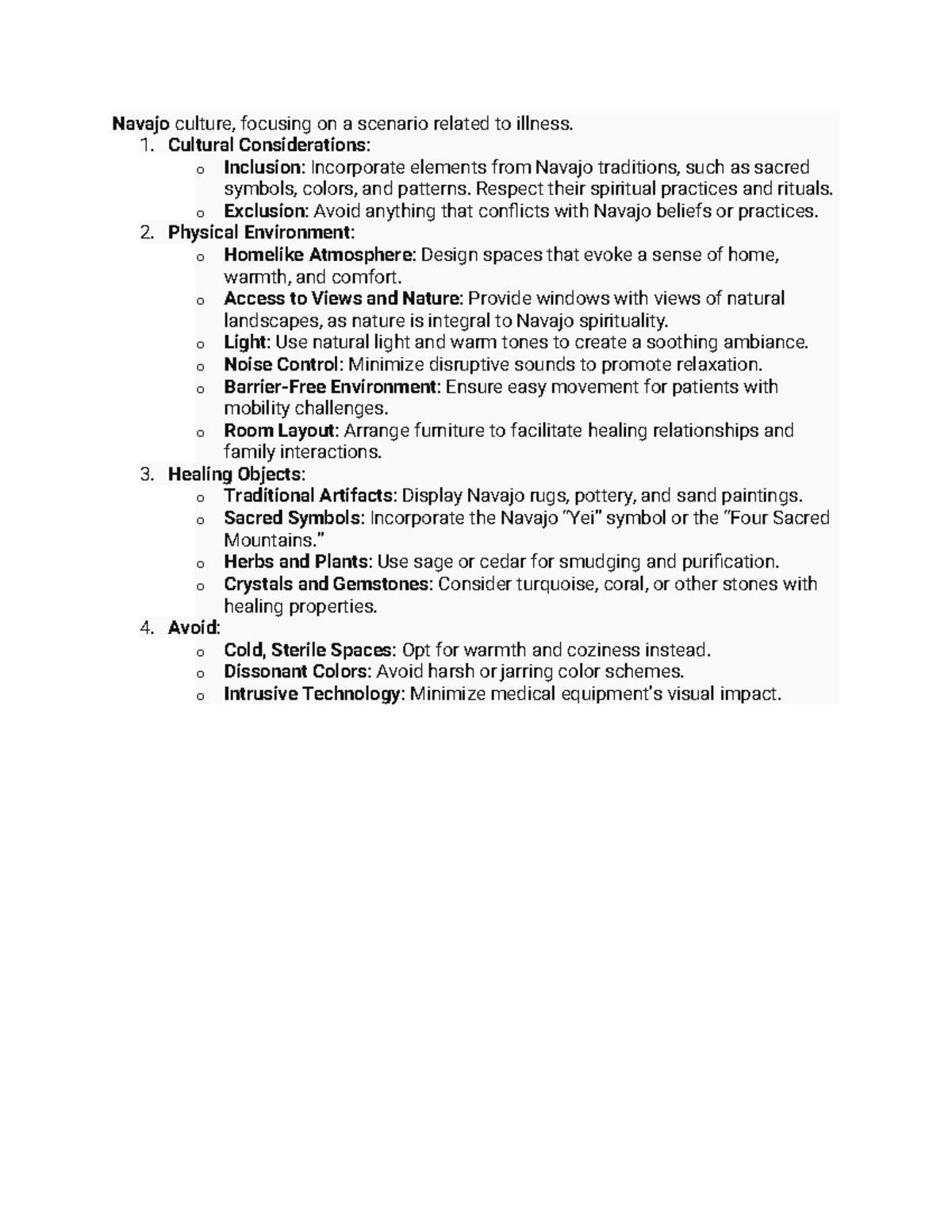 Navajo Culture and Healing: Considerations for Care Environments - Studocu