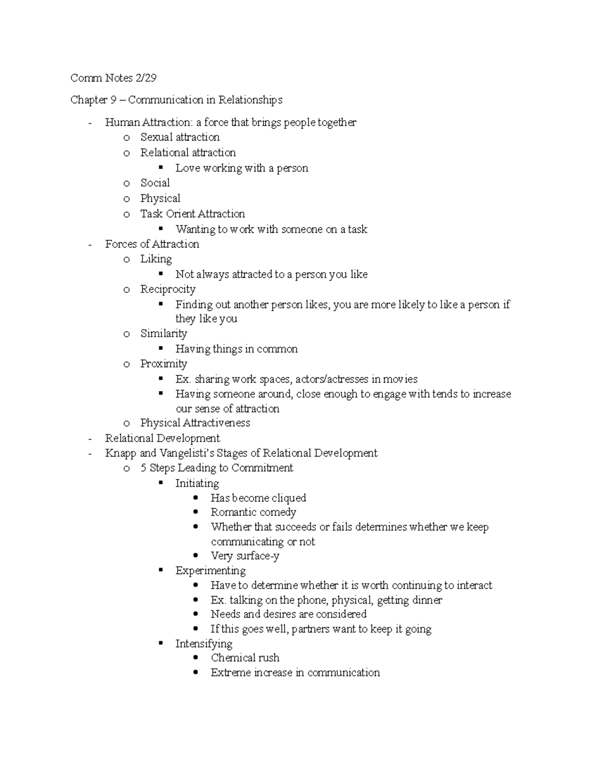 Chapter 9 Communication In Relationships Comm Notes 2 Chapter 9