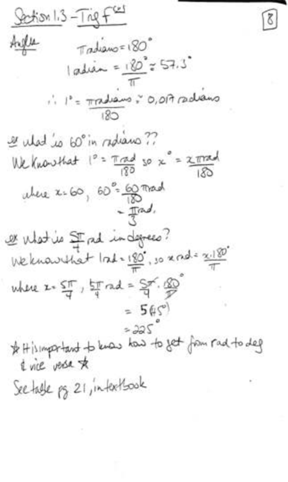 Trigonometry Basics: Angles in Radians and Degrees (MATH 80) - Studocu