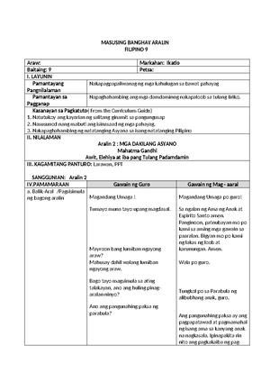 DETAILED LESSON PLAN- PANGATNIG IV - MASUSING BANGHAY-ARALIN SA ...