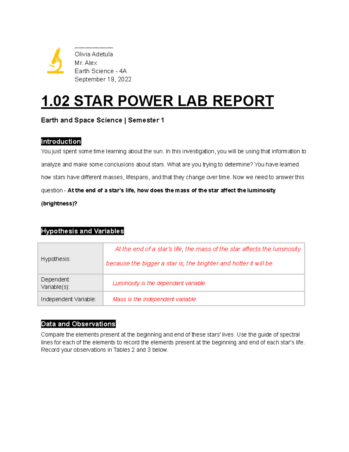 1.02 STAR Power LAB Report - Olivia Adetula - ___________ Olivia ...