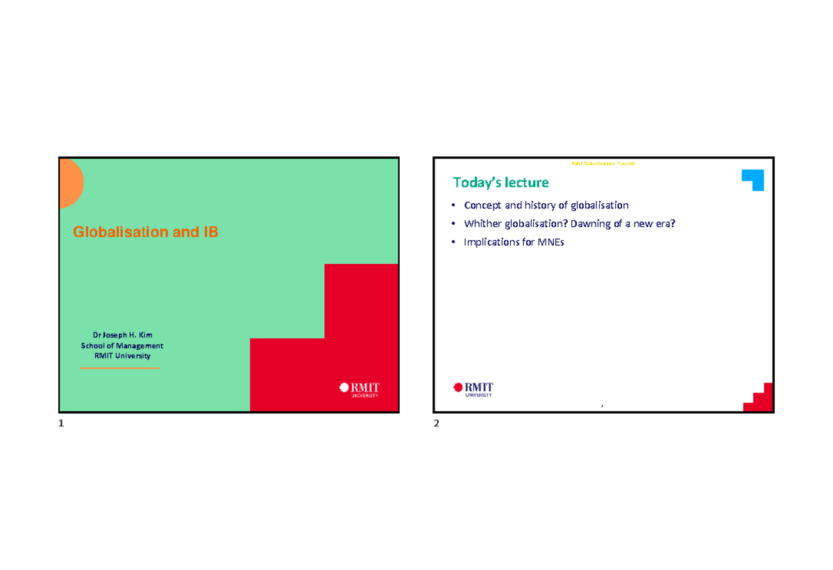 IB-Week 2-Globalisation-Canvas - 1 Globalisation and IB Dr Joseph H ...