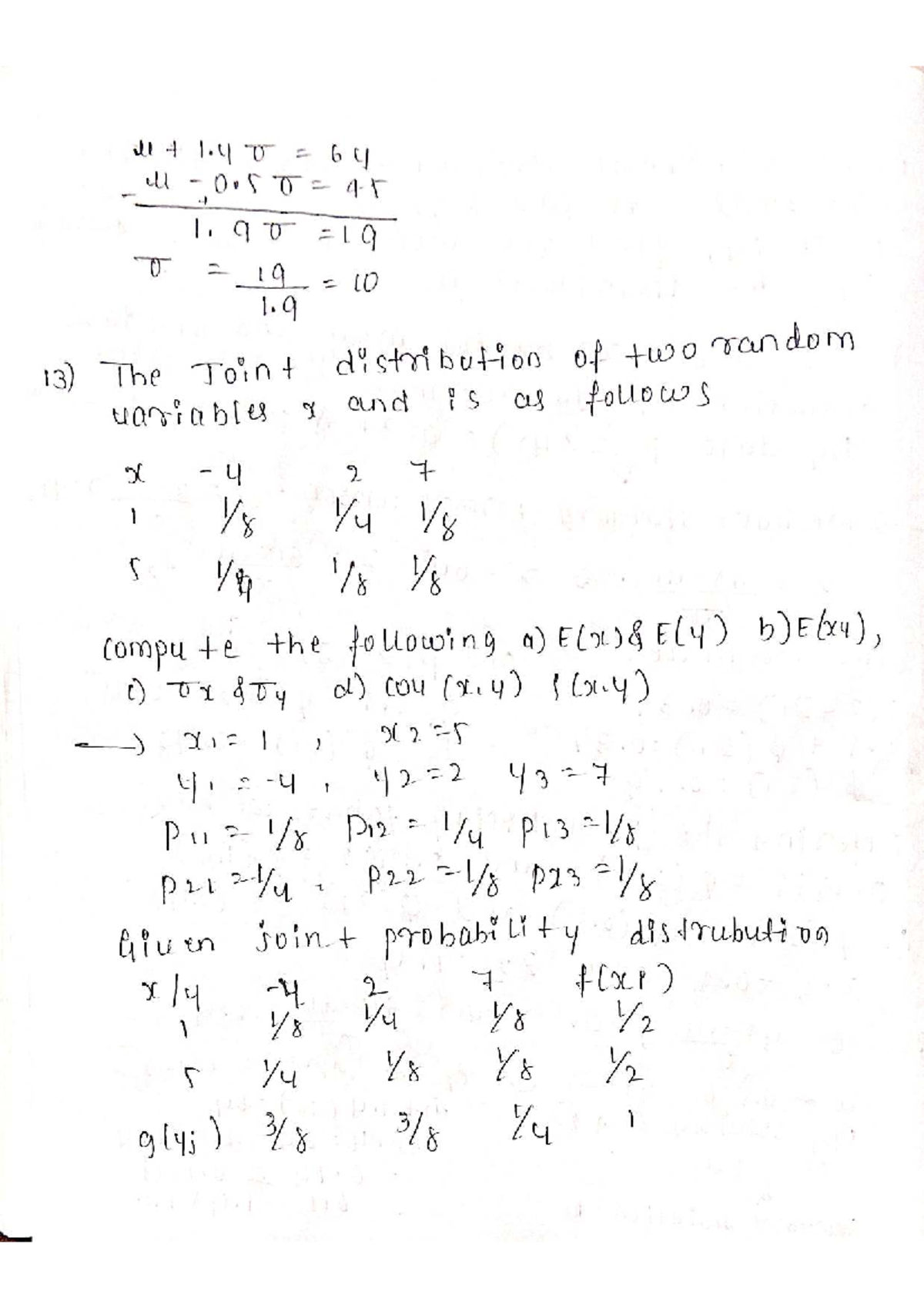 Mathematics Assignment Part 2: Joint Distribution & Markov Chains - Studocu