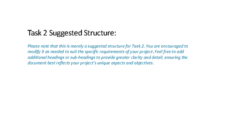 Task 2 Project Structure Guidelines for Effective Management - Studocu