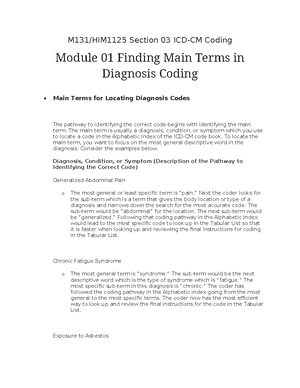 3MEncoder And Coding Clinic 011625 - Module 02 Assignment - 3M Encoder and Coding Clinic ...