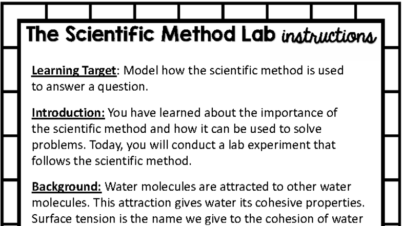 Scientific Method Lab: Penny Experiment Instructions - Studocu