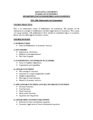 Main notes - calculus 1 - MATH 233 - Linear Algebra I Lecture Notes ...