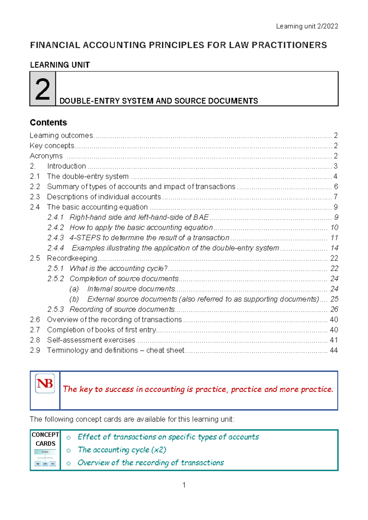 FAC1503 2022 Learning unit 2 Sem 02 - FINANCIAL ACCOUNTING PRINCIPLES ...