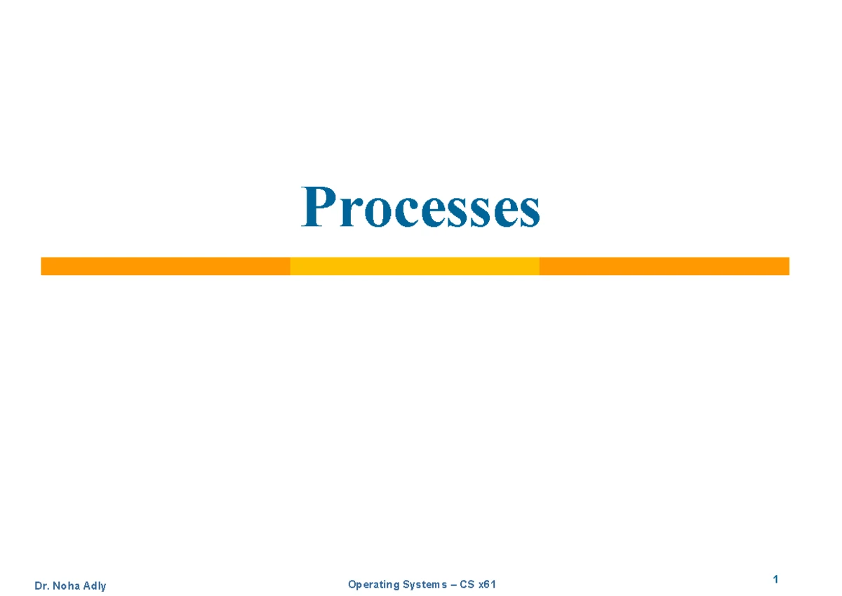 Operating Systems CS x61 Lecture 1: Introduction to OS Principles - Studocu