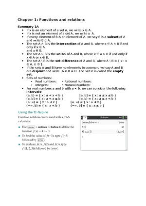 Methods CAS Calculator Summary Sheet - Changing Document Settings: To ...