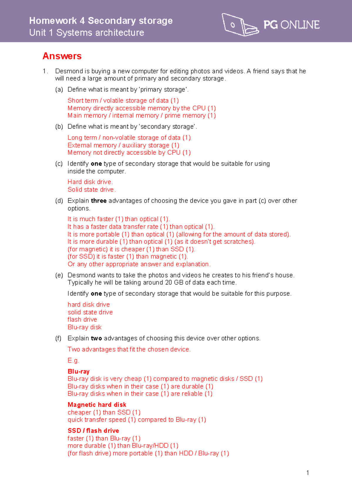 T4 Homework 4 Answers - Secondary Storage Insights - Studocu