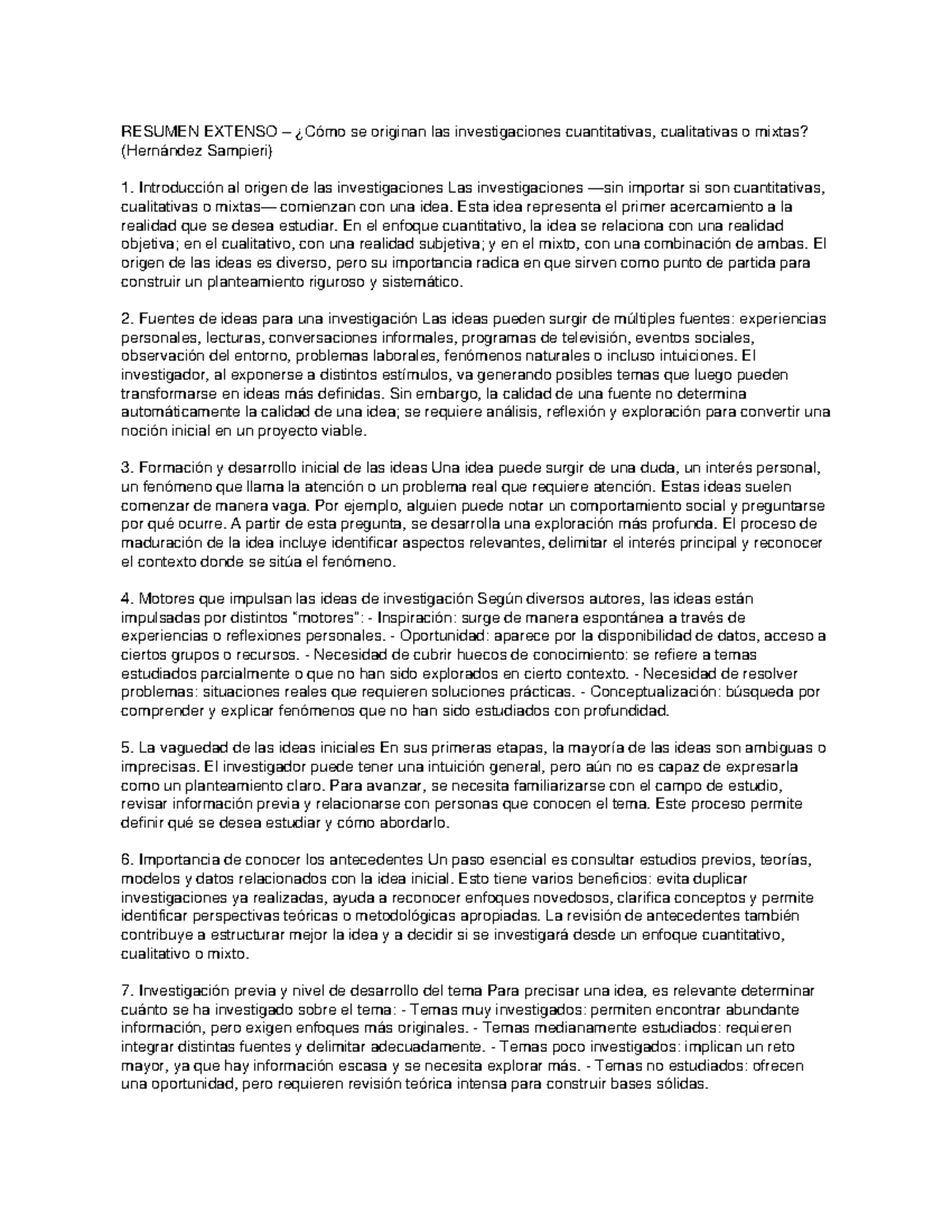 Resumen Extenso: Orígenes de Investigaciones Cuantitativas y ...