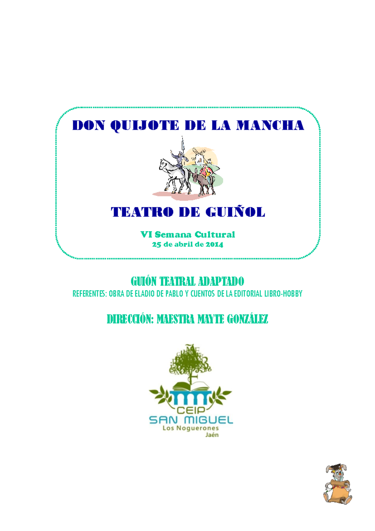 Guinol de don quijote de la mancha (Obra de teatro) - GUIÓN TEATRAL ...