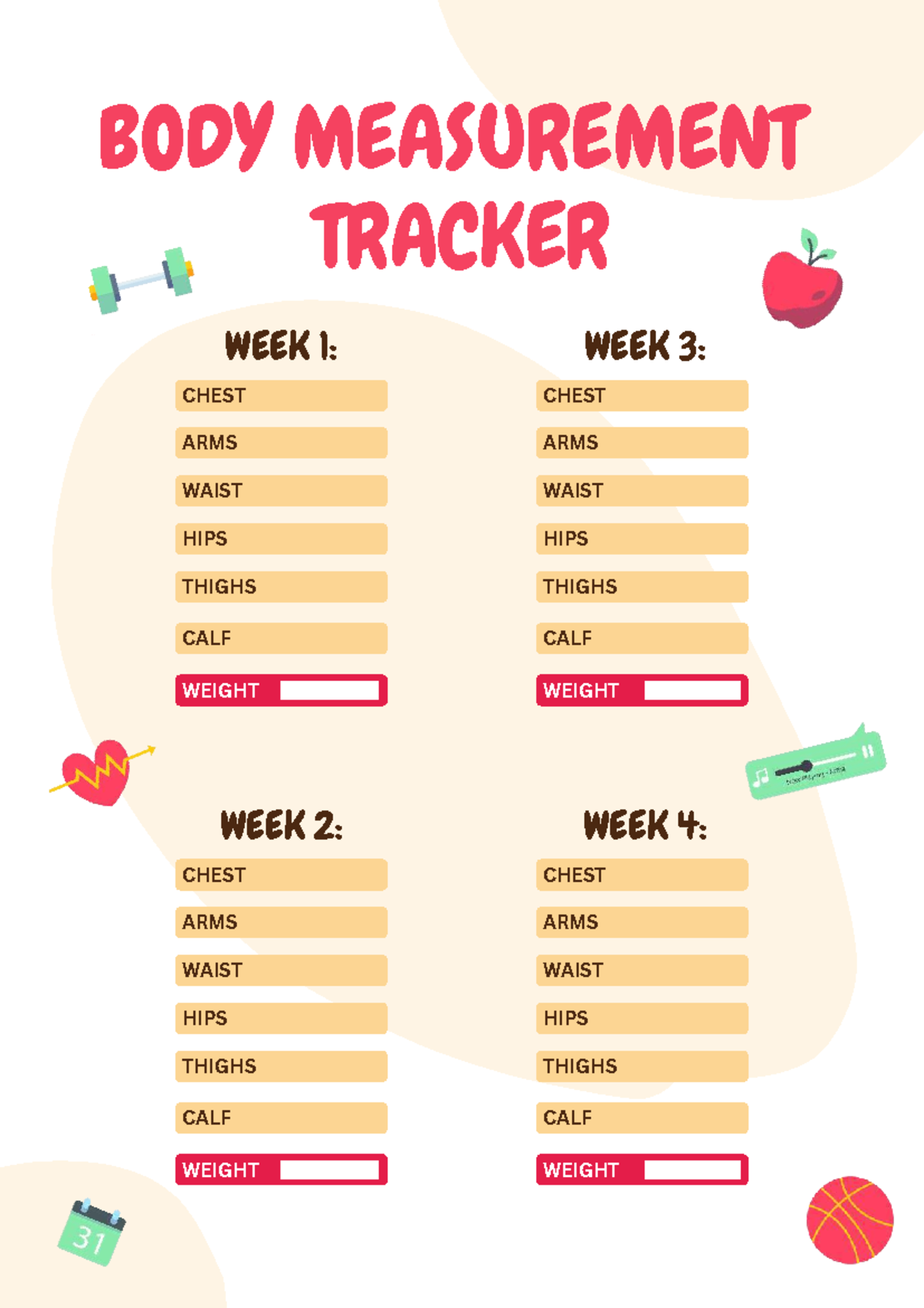 Ultimate Health & Wellness Tracker: Body Measurement & Daily Planner ...