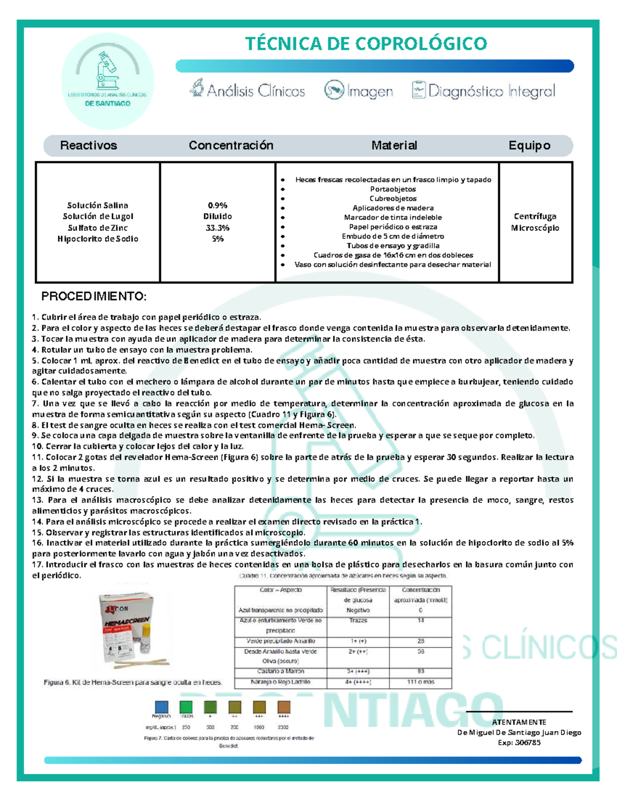 Examen Coprológico - Procedimiento y Materiales Detallados - Studocu