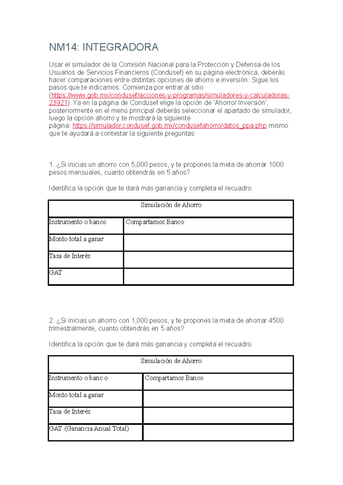 NM14: Actividad integradora sobre variación en procesos sociales - Studocu