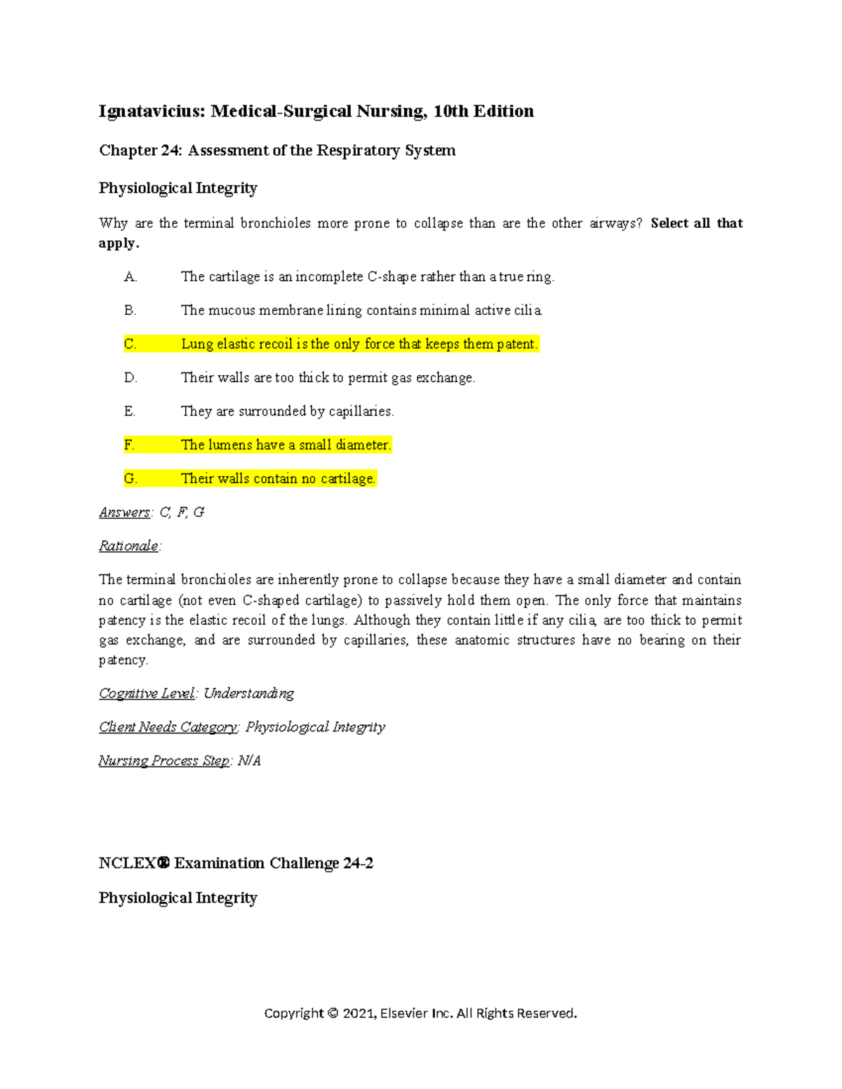 Chapter 24: Comprehensive Assessment of the Respiratory System - Studocu