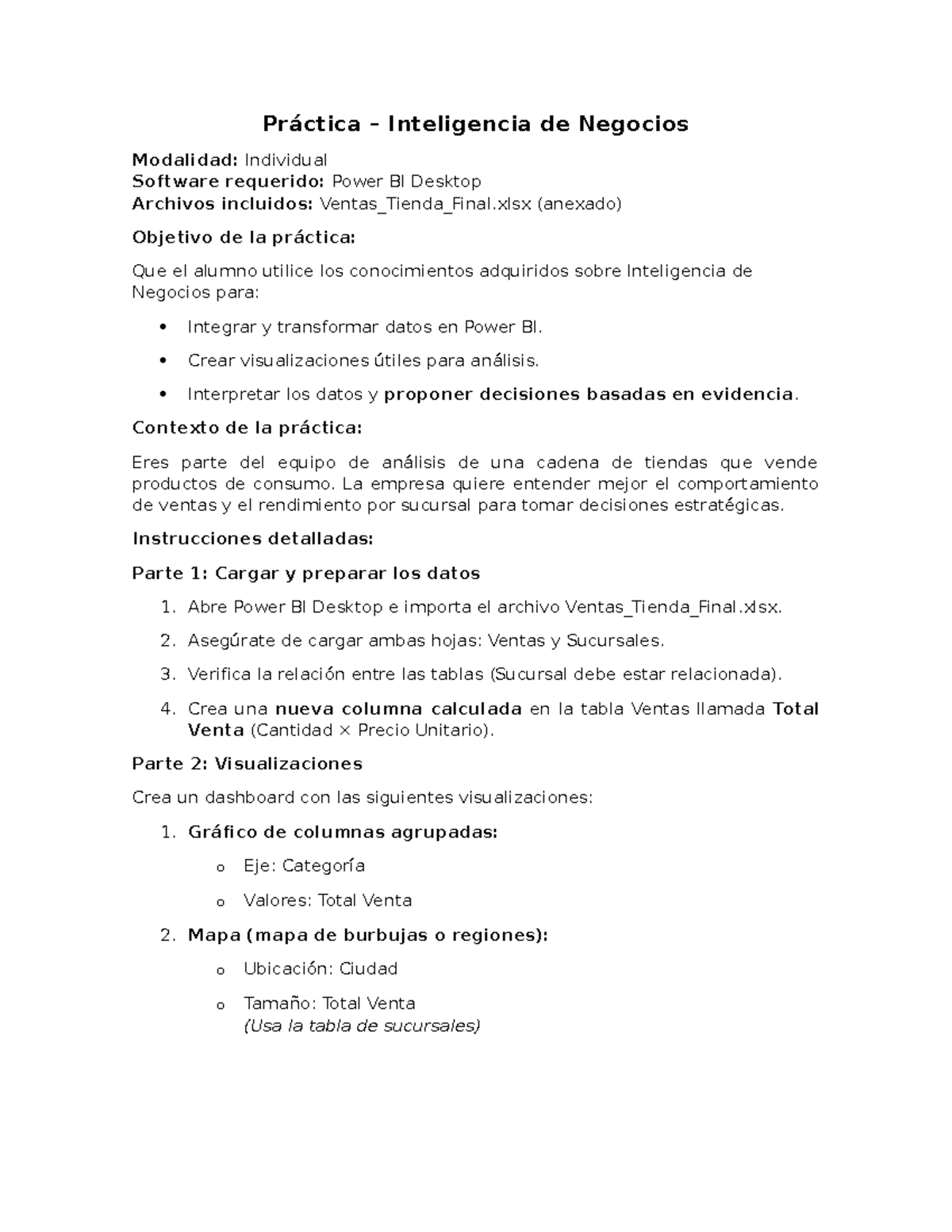 Práctica PBI Final: Análisis de Ventas y Visualizaciones en Power BI - Studocu