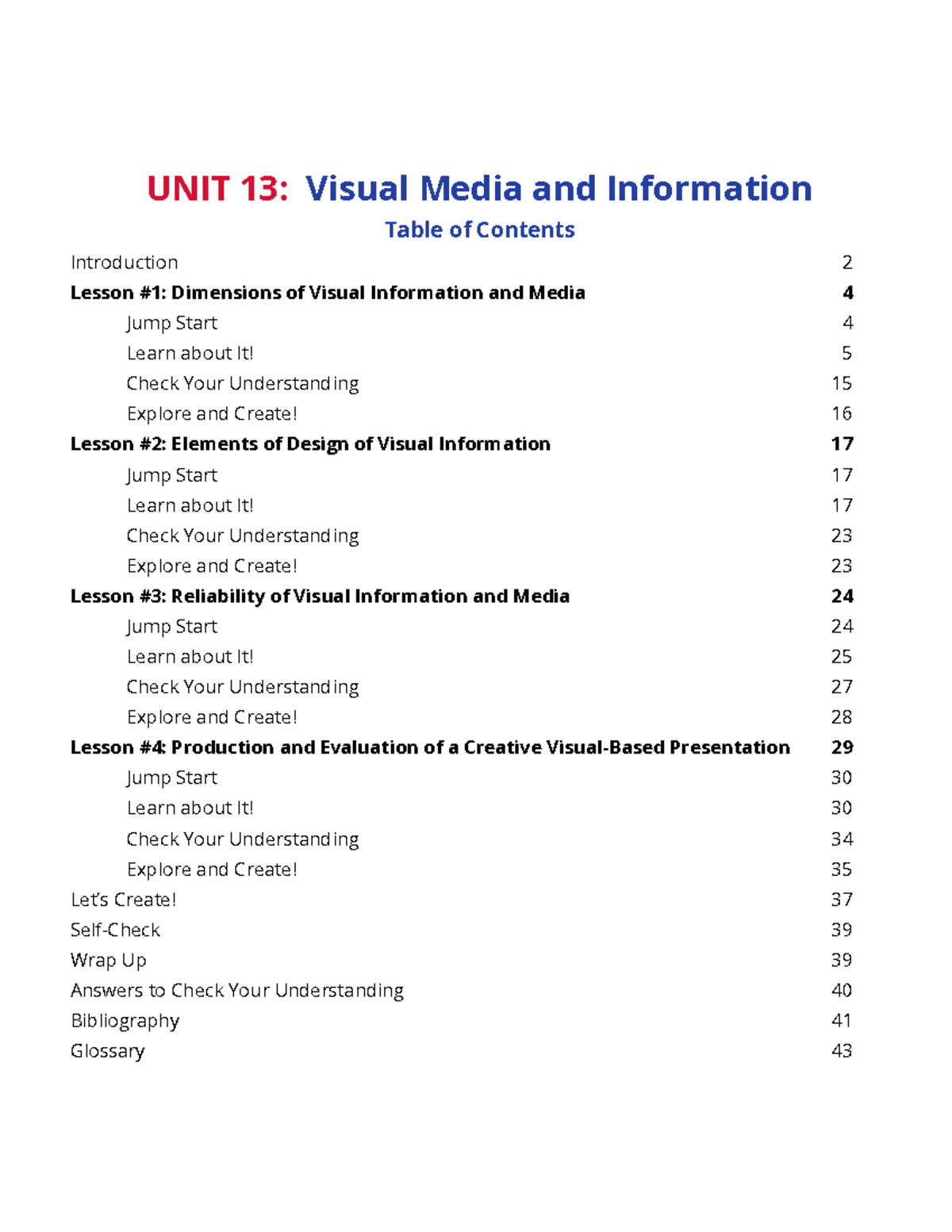 Final UNIT 13 Visual Information and Media - UNIT 13: Visual Media and ...