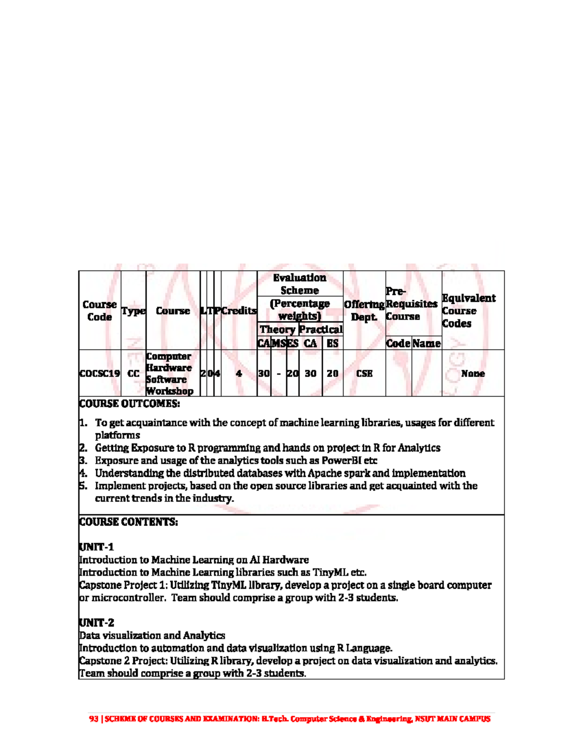 Evaluation Scheme for COCSC19: Machine Learning & R Programming - Studocu