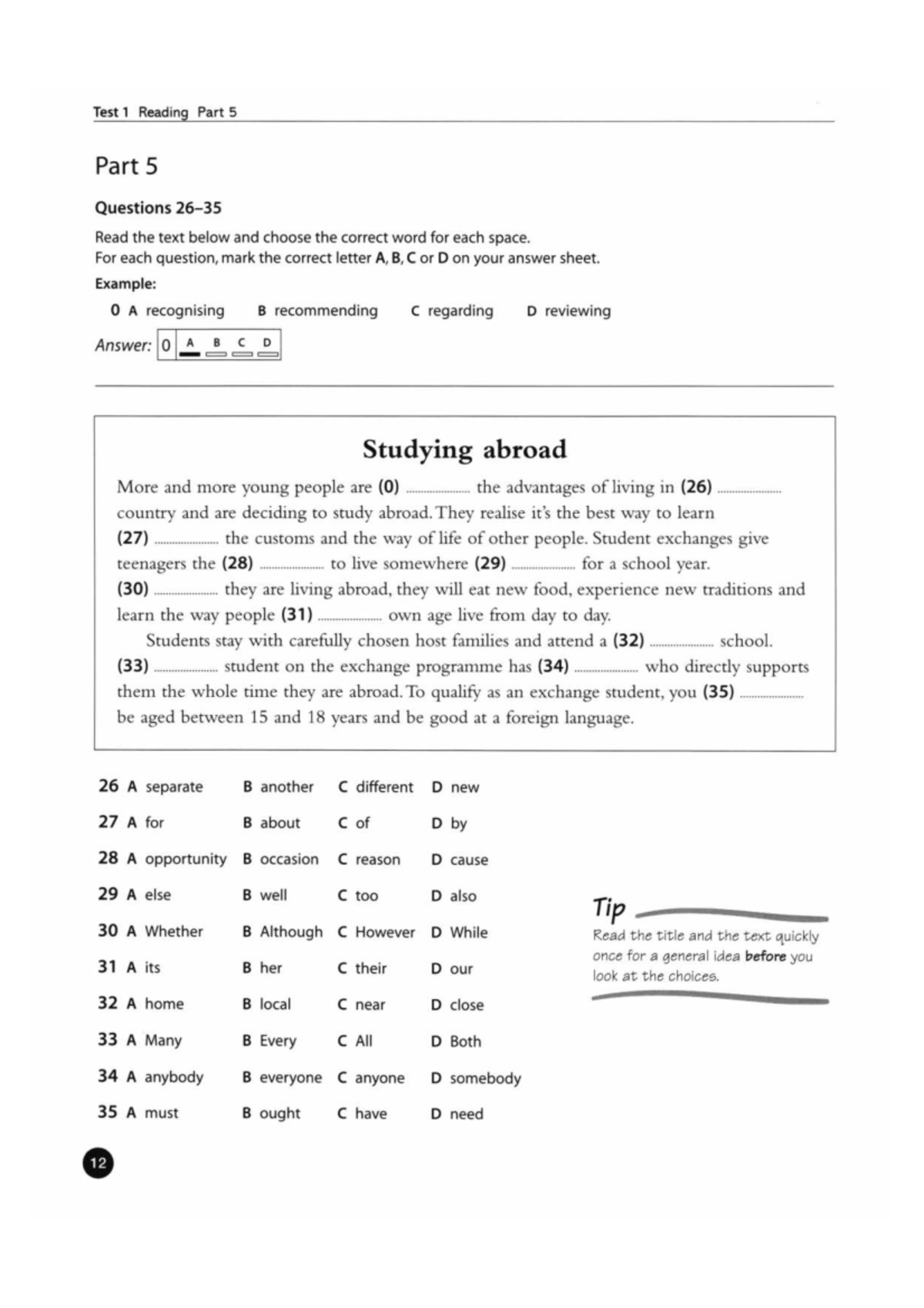 Test 1 - Reading Comprehension Questions - Studocu