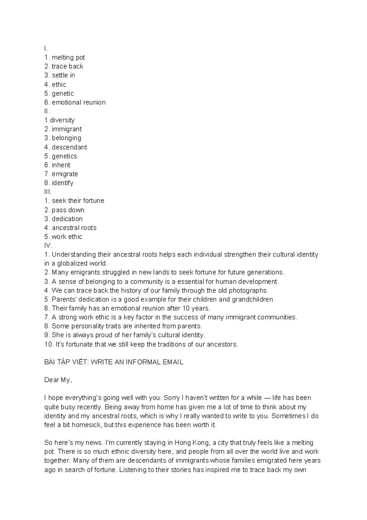 Homework 1C: Exploring Ancestral Roots and Cultural Identity - Studocu