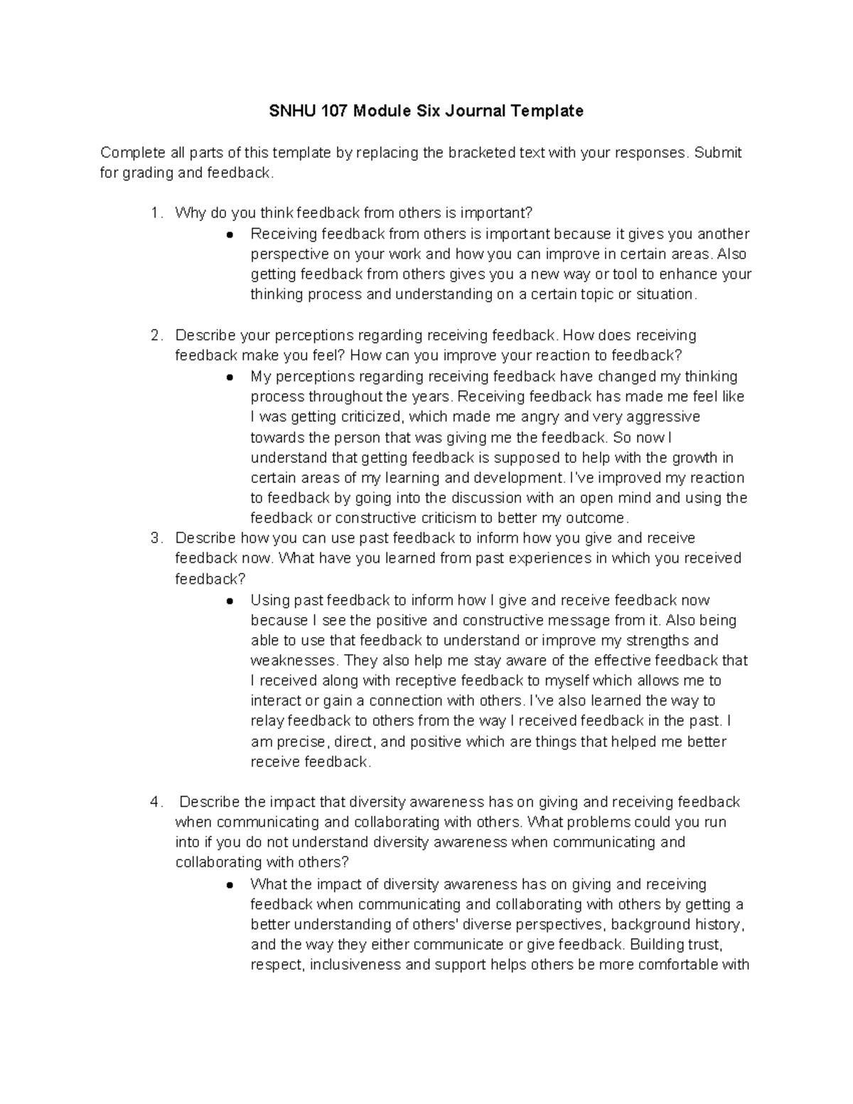 SNHU 107 Module Six Journal Template - SNHU 107 Module Six Journal ...