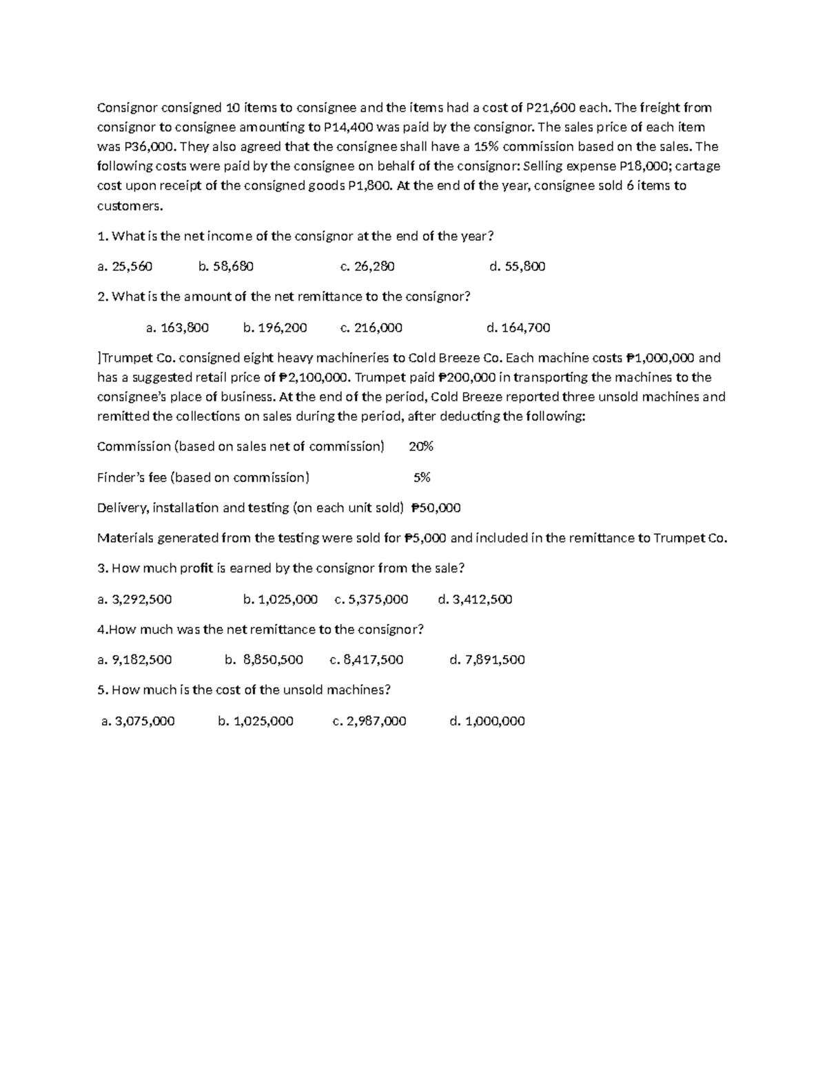 Consignment Accounting Case Study: Profit & Remittance Analysis - Studocu