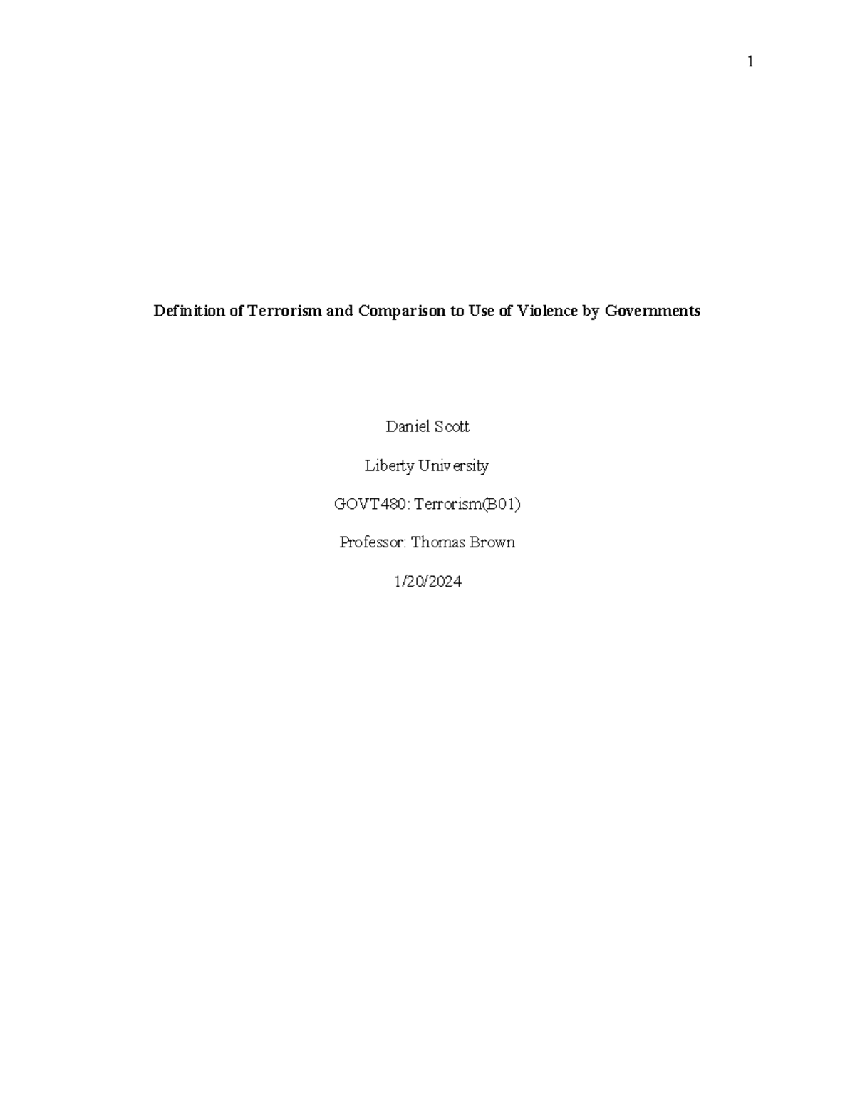 GOVT480: Final Analysis of Terrorism vs. State Violence - Studocu