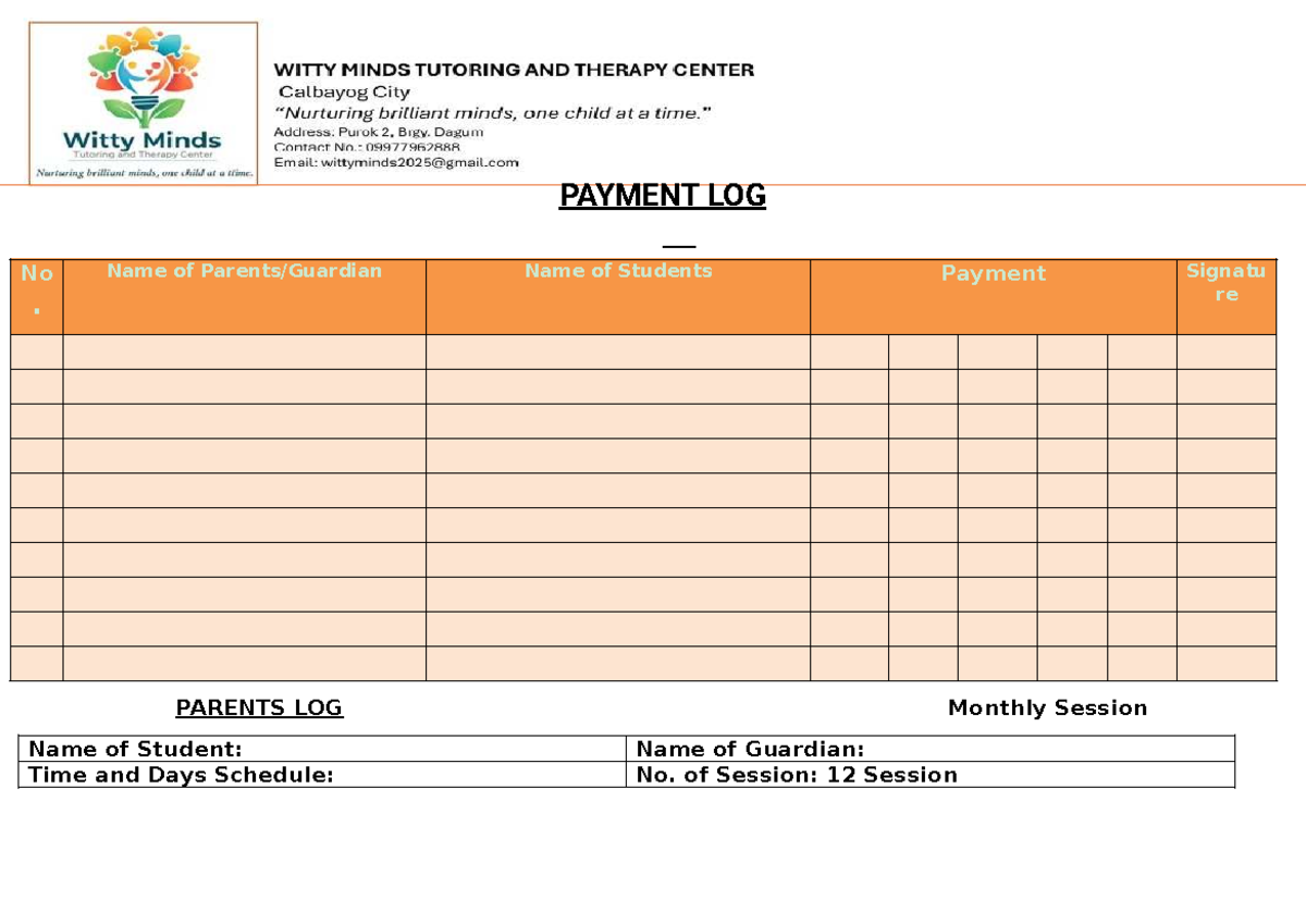 Payment Log - Bsbsnzm,xnsj - Physical Education and Health - PAYMENT ...