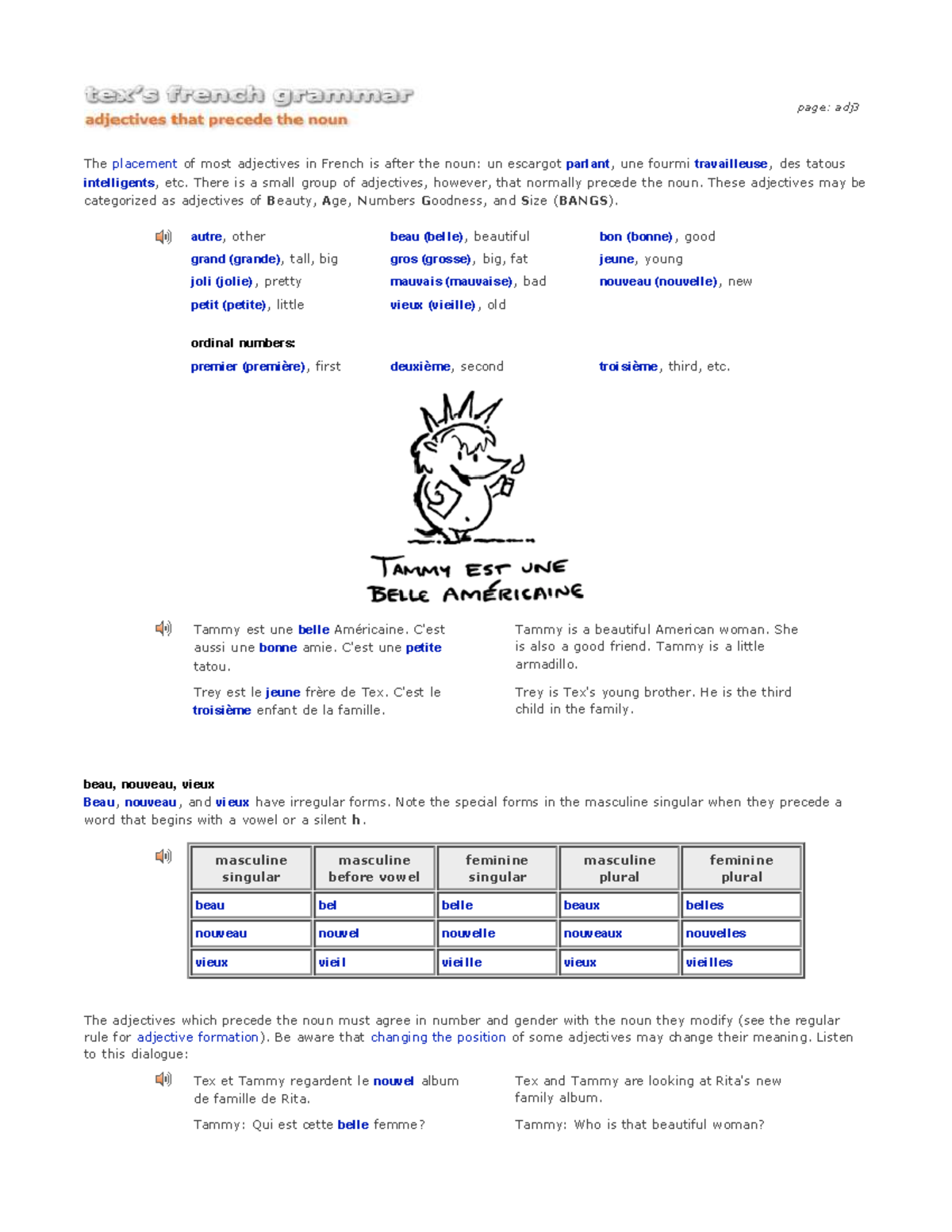 French Adjectives Placement: BANGS Rules and Examples - Studocu