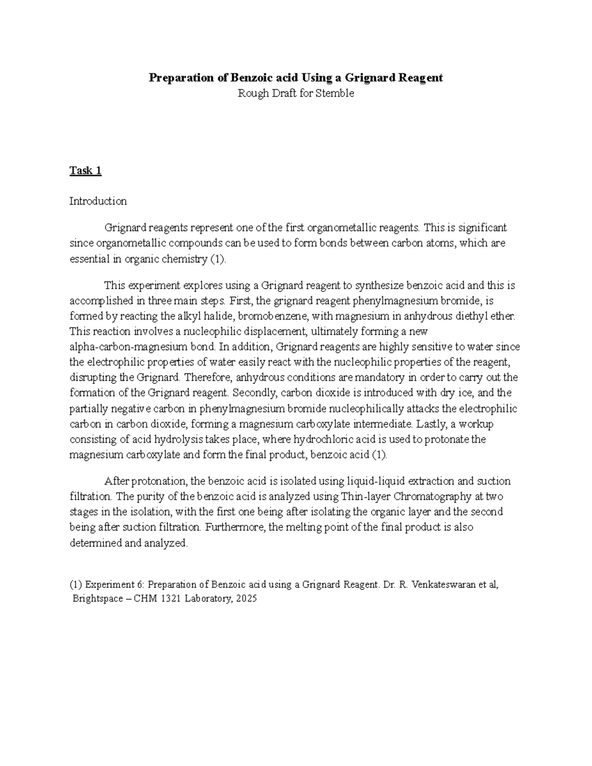 Recrystallization and Melting Point Analysis for STEMBLE Task 2 - Studocu